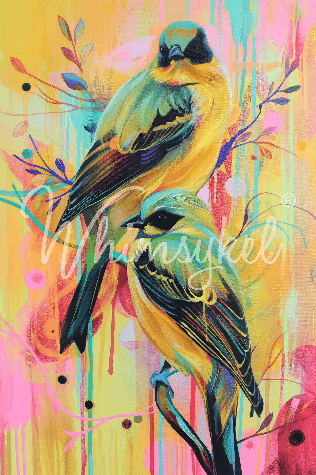 Bright Birds | Tissue or Rice Decoupage Paper